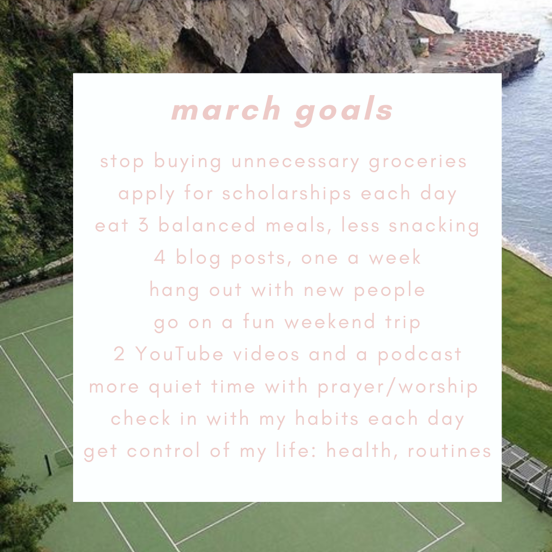 march goals + intentions | Addie Thompson